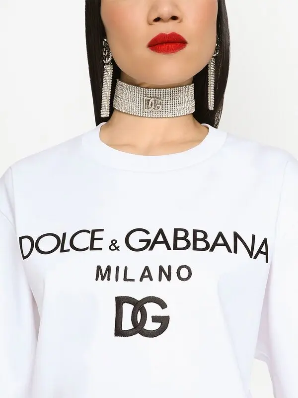 Dolce & Gabbana Flocked Logo T-shirt - White
