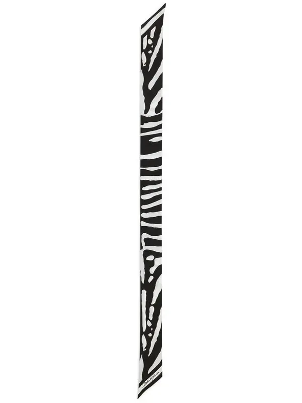 Dolce & Gabbana Zebra-print Twill Headscarf - Black