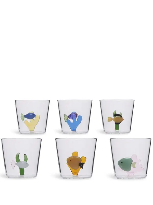 ICHENDORF MILANO Marine Garden Set-of-six Assorted Tumblers - White