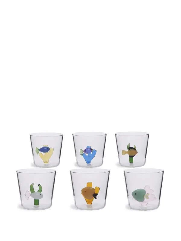 ICHENDORF MILANO Marine Garden Set-of-six Assorted Tumblers - White