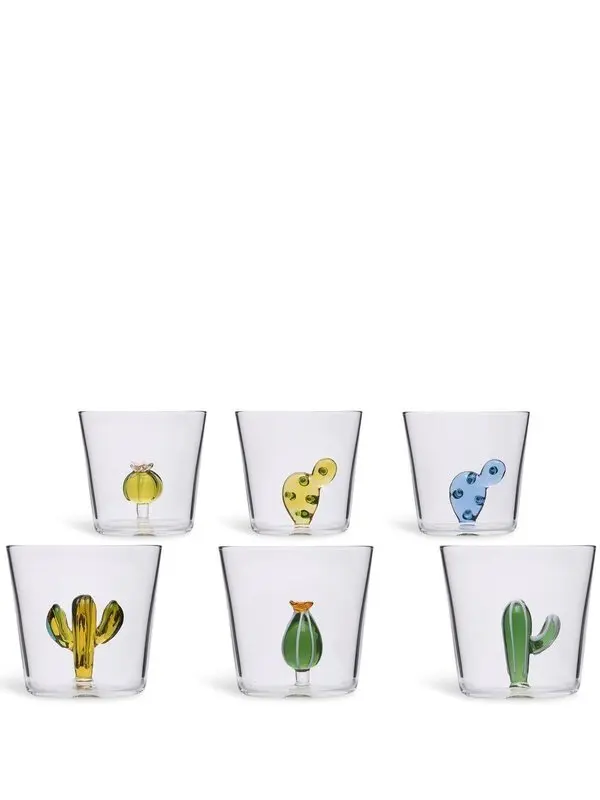 ICHENDORF MILANO Desert Plants Set-of-six Tumblers - White