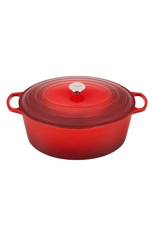 LE CREUSET Signature 15 1/2-quart Oval Enamel Cast Iron French/dutch Oven - Cerise