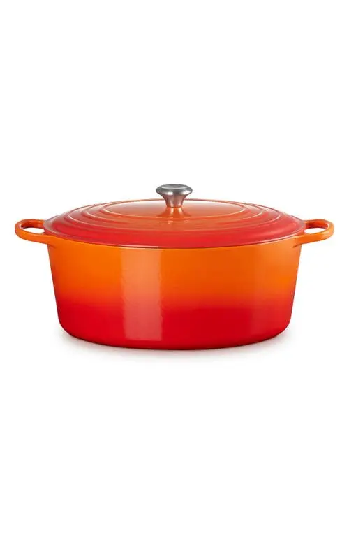 LE CREUSET Signature 15 1/2-quart Oval Enamel Cast Iron French/dutch Oven - Flame