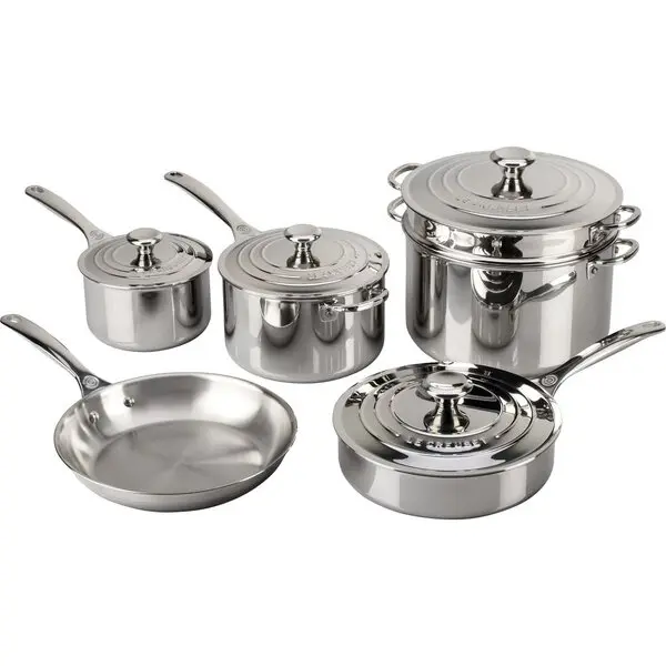 LE CREUSET Cookware 10-piece Set - Stainless Steel