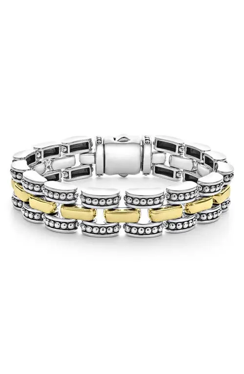 Lagos Gold Caviar Link Bracelet - Two-tone