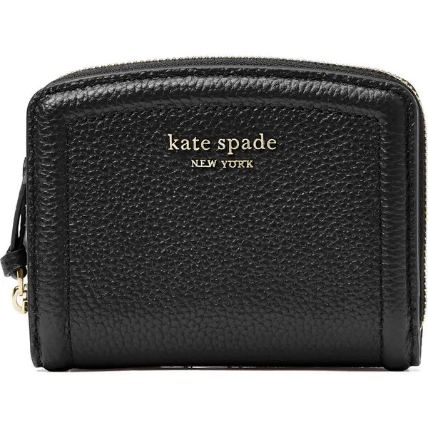 Kate Spade New York Knott Small Pebbled Leather Bifold Wallet - Black