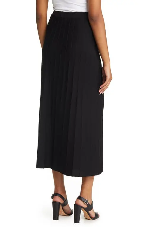 Ming Wang Pleated Pull-on Skirt