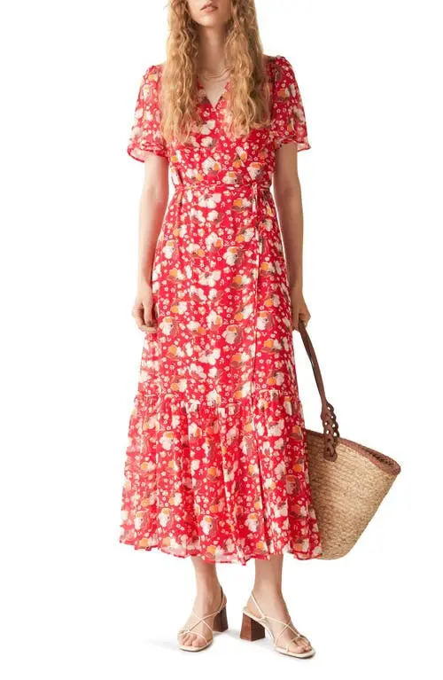 green emerald velvet dress Red Floral Embroidered Cotton Dress - Midi Dresses