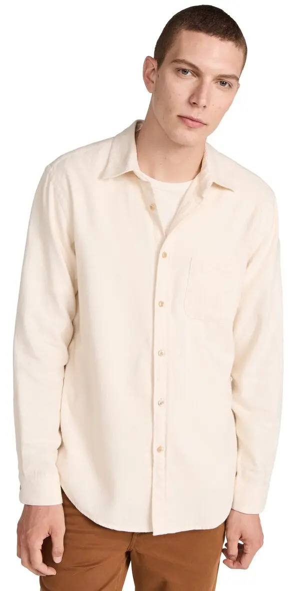 Portuguese Flannel Teca Button Down Shirt - Ecru