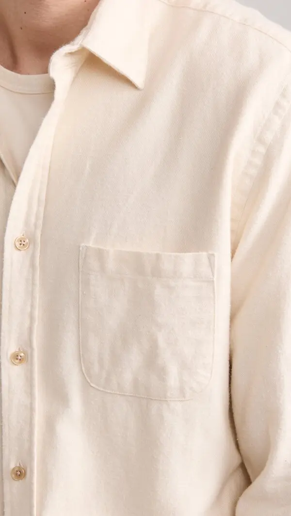 Portuguese Flannel Teca Button Down Shirt - Ecru