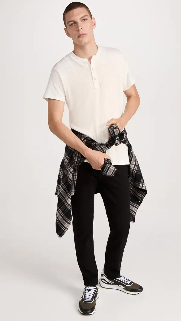 Rag & Bone Classic Short Sleeve Henley - White