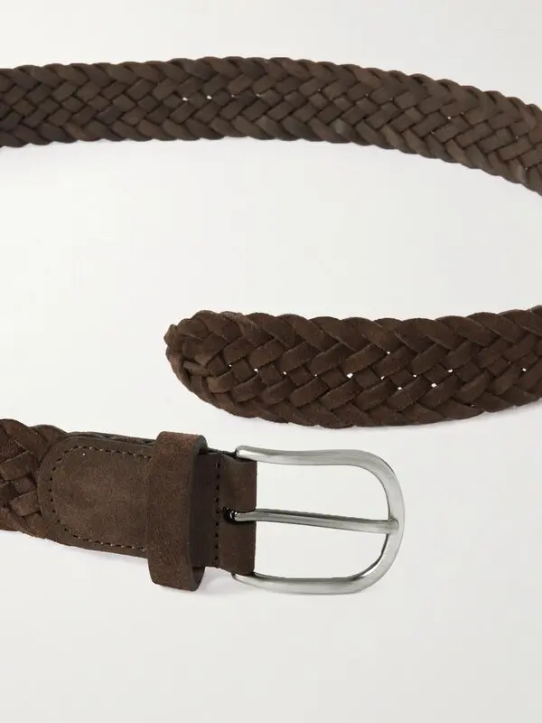 Anderson's 3.5cm Woven Suede Belt