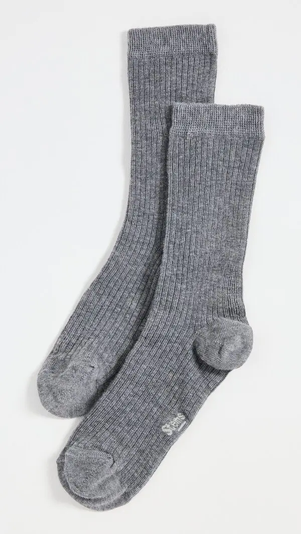 STEMS Cloud Cashmere Crew Socks - Grey
