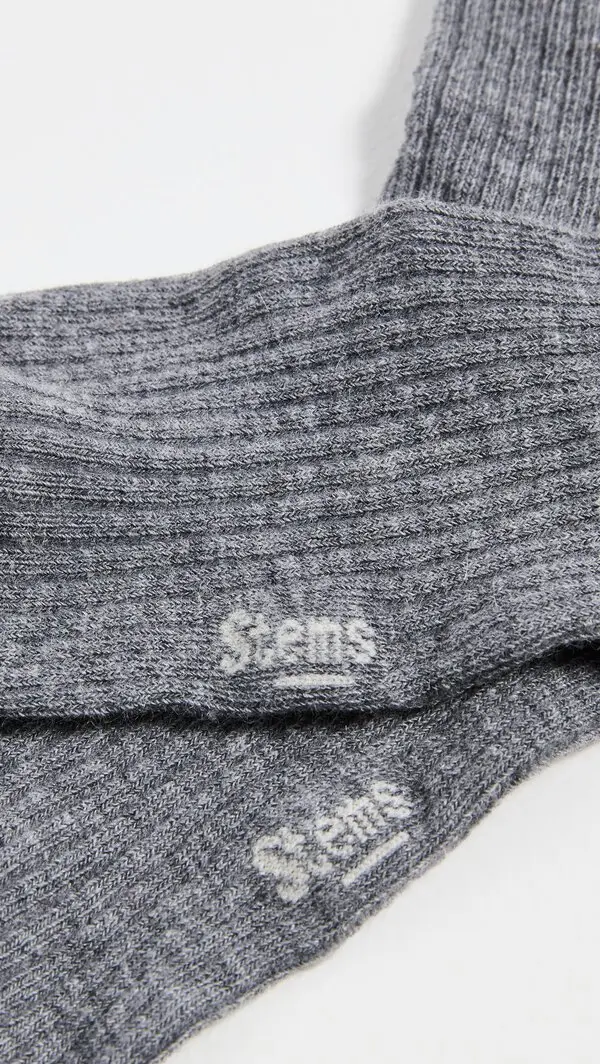 STEMS Cloud Cashmere Crew Socks - Grey