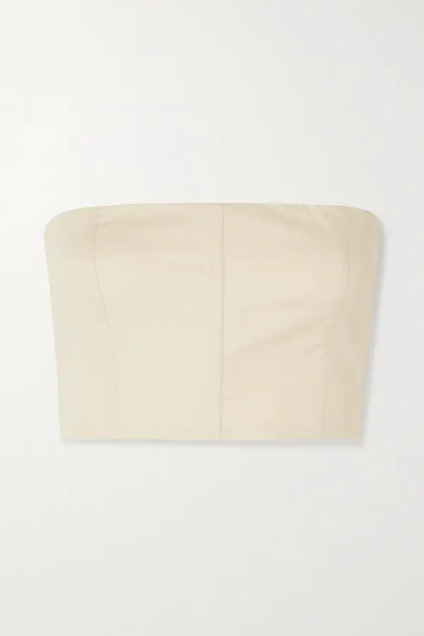THE ROW Hilde Cropped Cotton-poplin Bustier Top