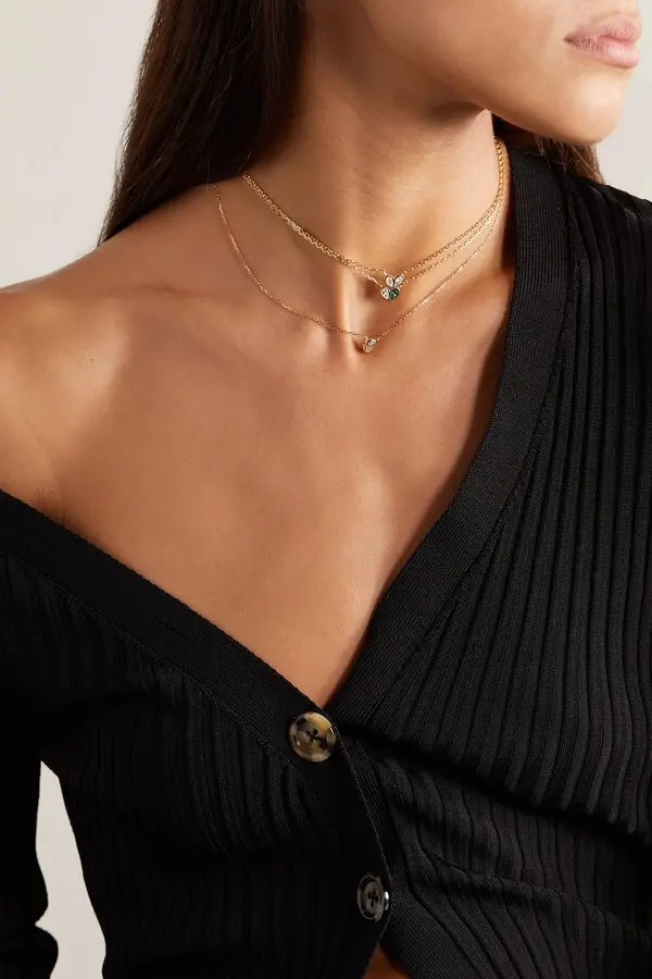 GEMELLA JEWELS Bubble Bezels 18-karat Diamond Necklace