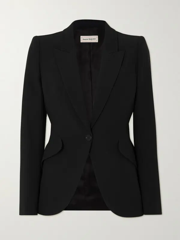 Alexander McQueen Crepe Blazer - Black