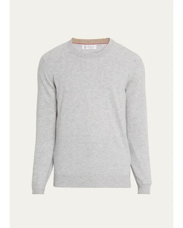 Brunello Cucinelli Cashmere Crewneck Sweater - Light Grey
