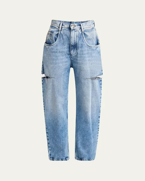 MAISON MARGIELA Slash-sides Wide-leg Pants - Denim