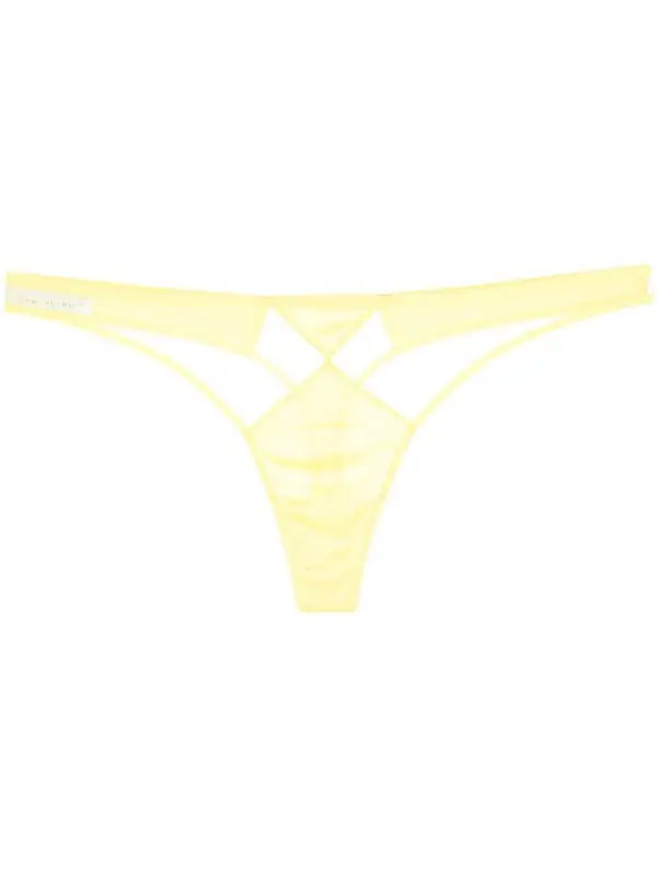 FLEUR DU MAL Sheer-panel Low-rise Thong