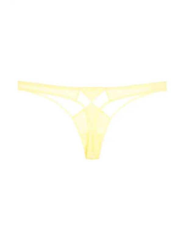 FLEUR DU MAL Sheer-panel Low-rise Thong