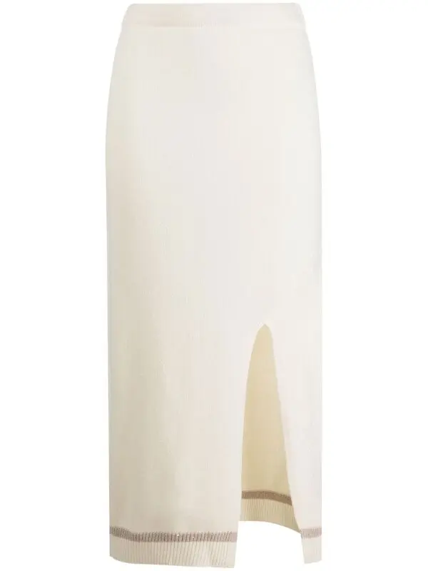 Lorena Antoniazzi Stripe-trimmed Knit Skirt - Neutrals