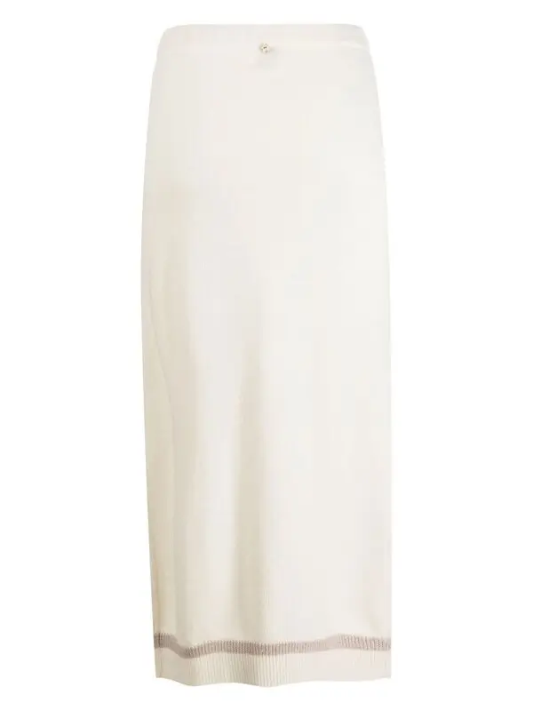 Lorena Antoniazzi Stripe-trimmed Knit Skirt - Neutrals