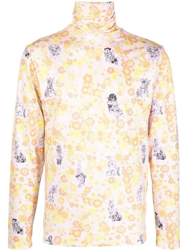 LIBERAL YOUTH MINISTRY Floral Print High Neck Top - Yellow