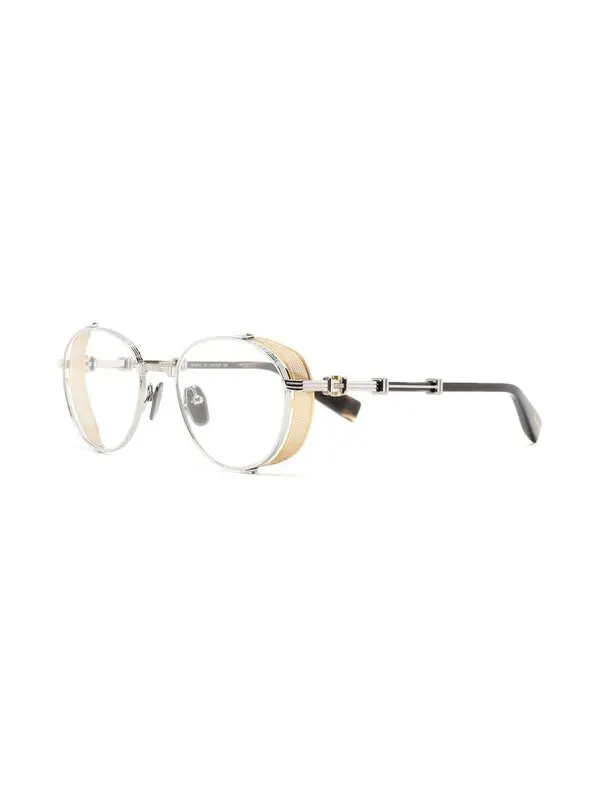 Balmain Brigade Round-frame Optical Glasses - Silver