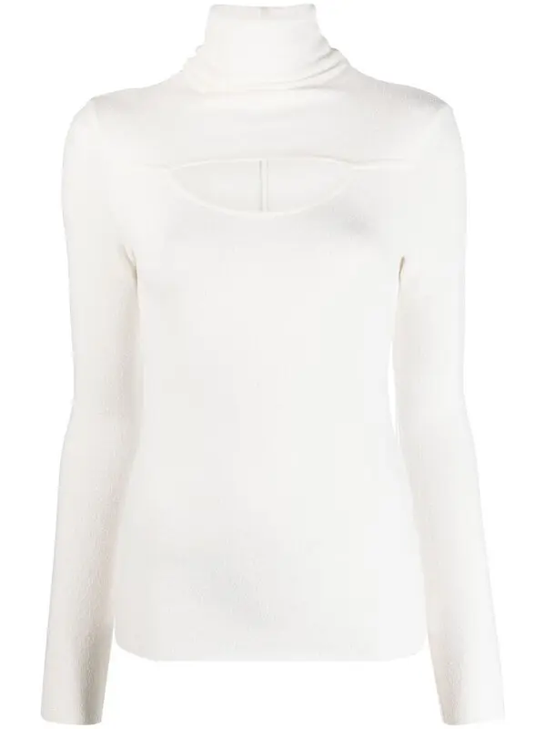 THOM KROM Cut-out Roll Neck Long Sleeve Shirt