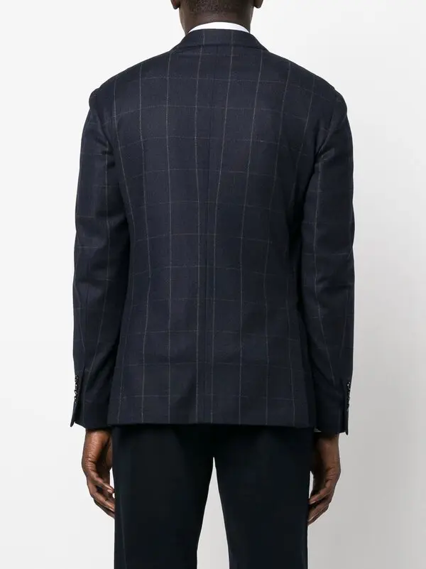 LARDINI Double-breasted Checked Blazer