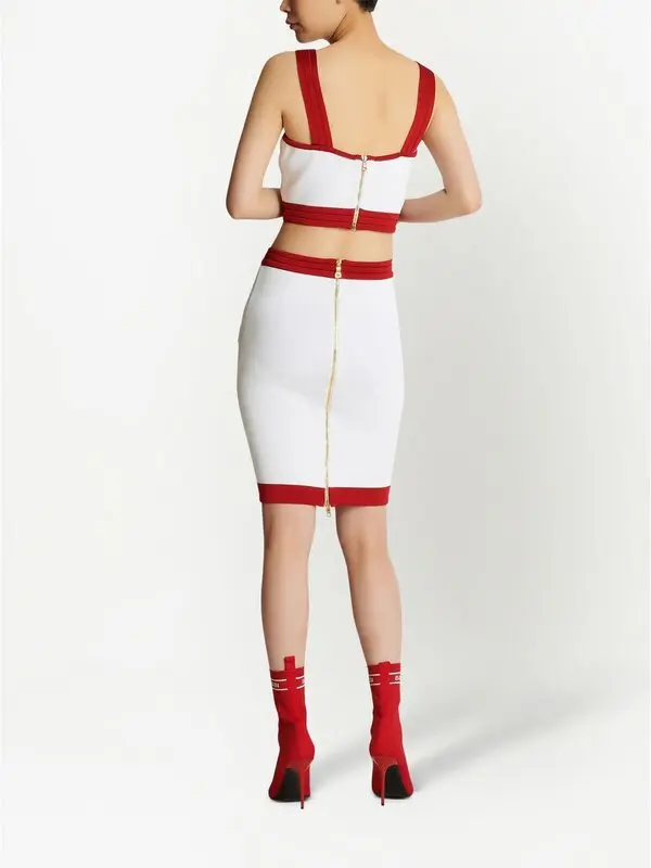 Balmain Cropped Contrasting-trim Detail Top