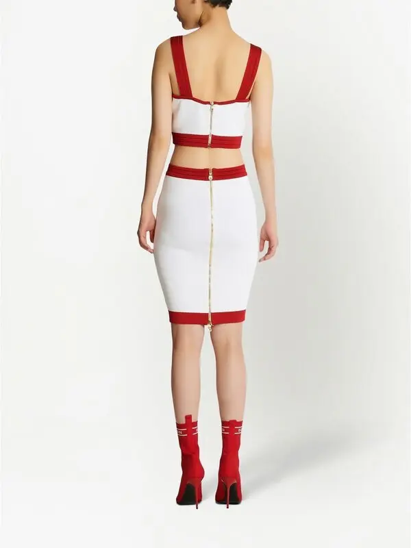 Balmain Button-embellished Bodycon Knee-length Skirt