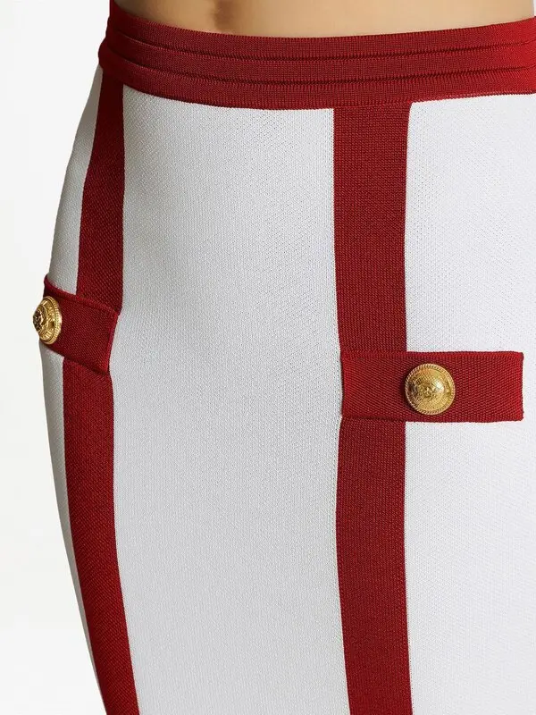 Balmain Button-embellished Bodycon Knee-length Skirt