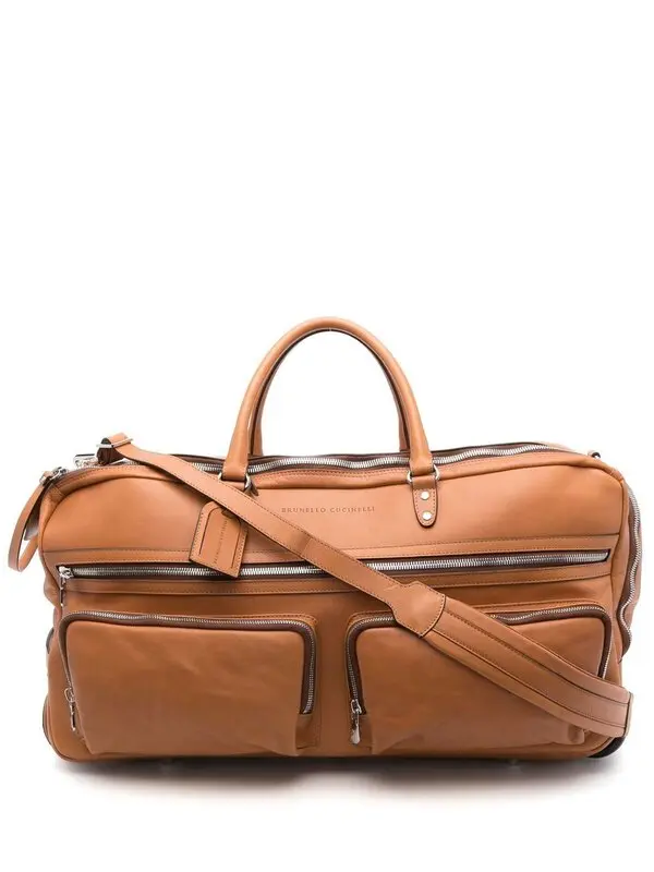 Brunello Cucinelli Multi-pocket Leather Holdall - Brown