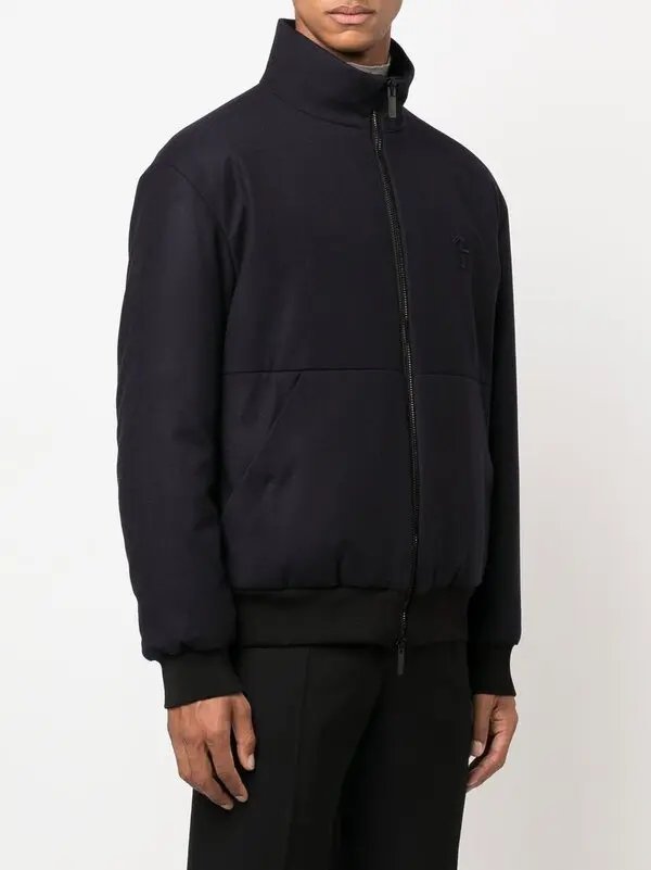 Giorgio Armani Embroidered-logo Zip-up Jacket