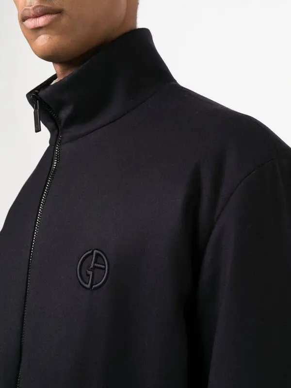 Giorgio Armani Embroidered-logo Zip-up Jacket