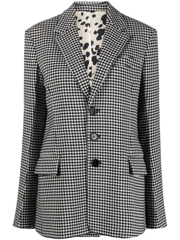Marni Check-pattern Blazer - Black