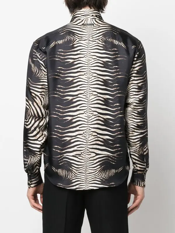 Roberto Cavalli Zebra-print Silk Shirt