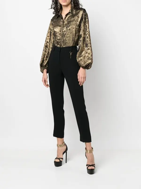 Roberto Cavalli Metallic-effect Balloon Sleeve Shirt