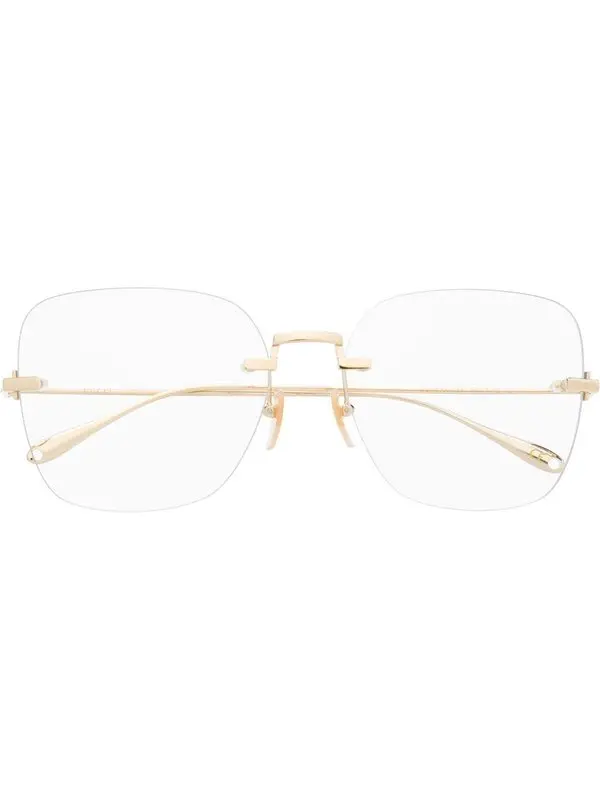 Gucci Oversized Rimless Glasses - Gold