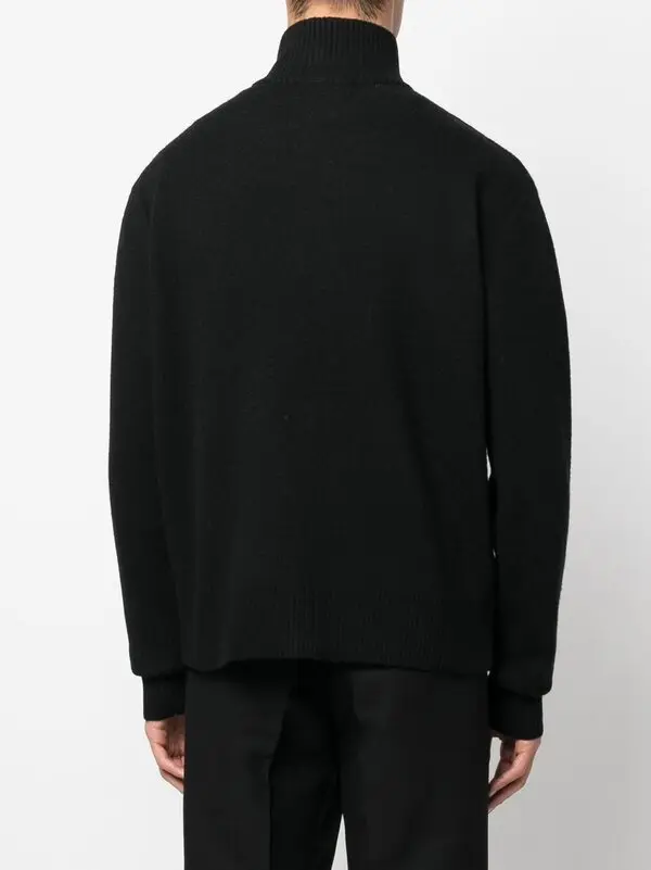 Versace Logo-embroidered Zipped Cardigan