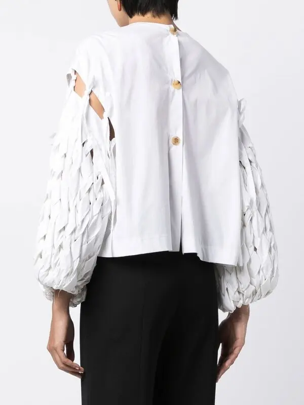 A.W.A.K.E. Mode Woven Puff-sleeve Blouse