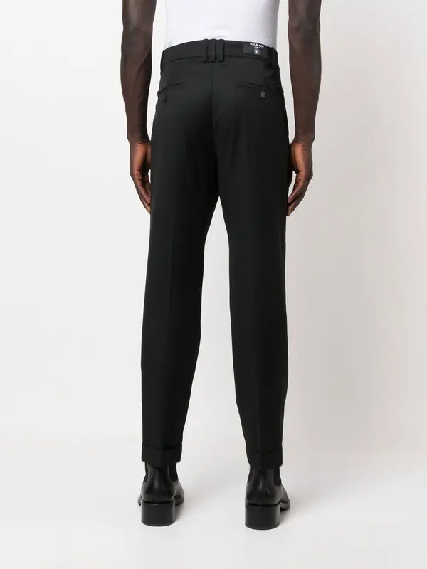 Balmain Mid-rise Straight-leg Trousers - Black