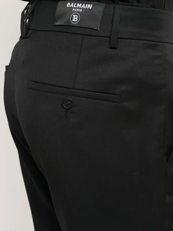 Balmain Mid-rise Straight-leg Trousers - Black