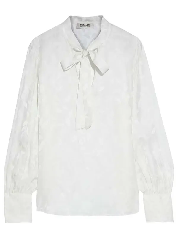 Diane Von Furstenberg Esperanza Pussy-bow Silk-blend Jacquard Blouse