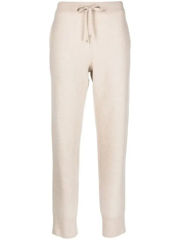 Lorena Antoniazzi Beige Virgin Wool-cashmere Blend Knitted Track Pants