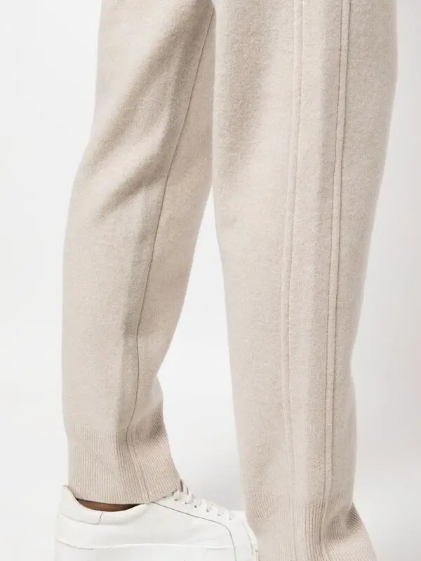 Lorena Antoniazzi Beige Virgin Wool-cashmere Blend Knitted Track Pants
