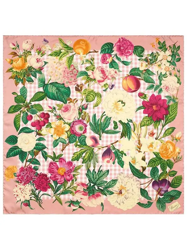 Gucci Flowers And Fruits Scarf