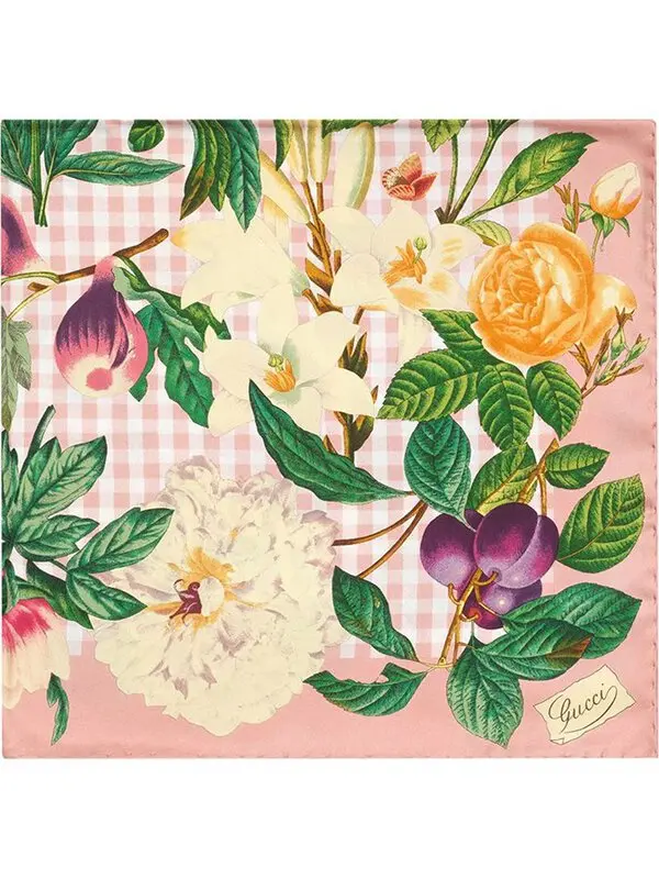 Gucci Flowers And Fruits Scarf